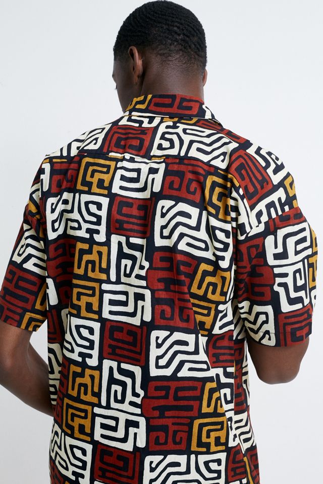 Mojo Kojo Maze Print Button-Through Souvenir Shirt | Urban Outfitters UK