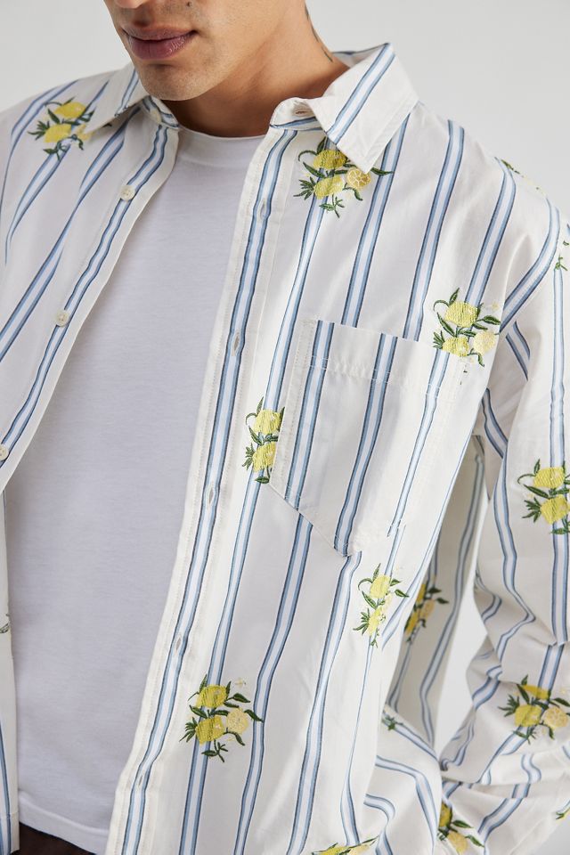 BDG Striped Lemon Embroidered Shirt | Urban Outfitters UK