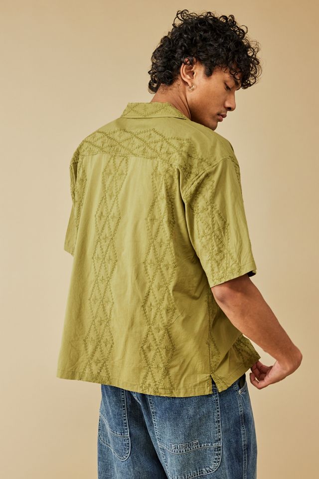 BDG Green Broderie Shirt | Urban Outfitters UK