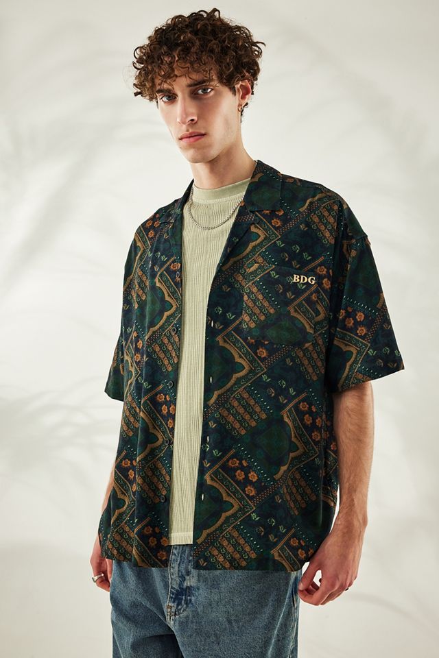BDG Blue & Green Bandana Shirt | Urban Outfitters UK