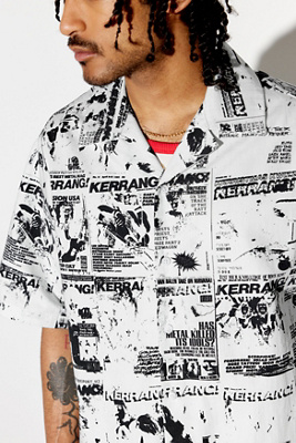 KERRANG! Black Comic Print Shirt | Urban Outfitters UK