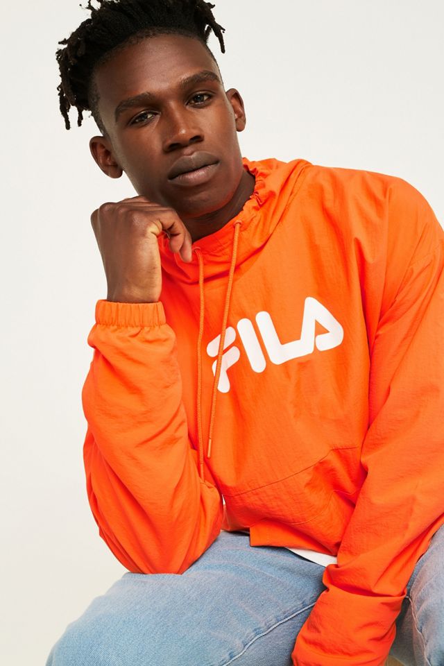 FILA Elsie Orange Funnel Neck Pullover Track Top | Urban Outfitters UK