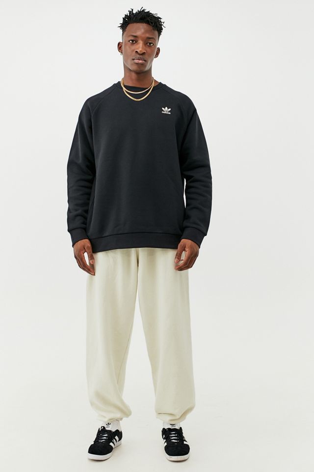 adidas Black Trefoil Essentials Crew Neck Sweatshirt | Urban Outfitters UK