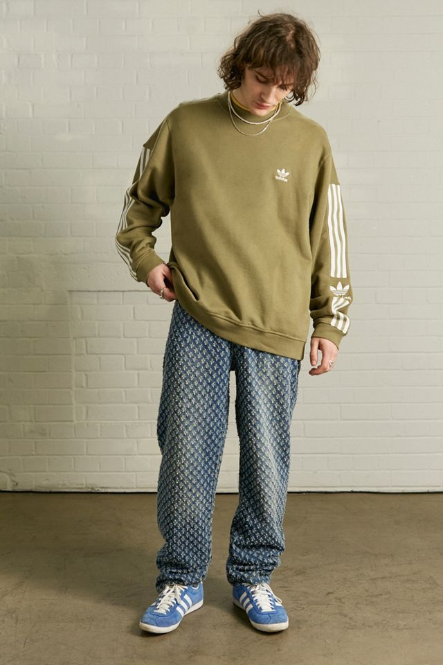 adidas Orbit Green Adicolor Classics Lock-Up Sweatshirt | Urban ...