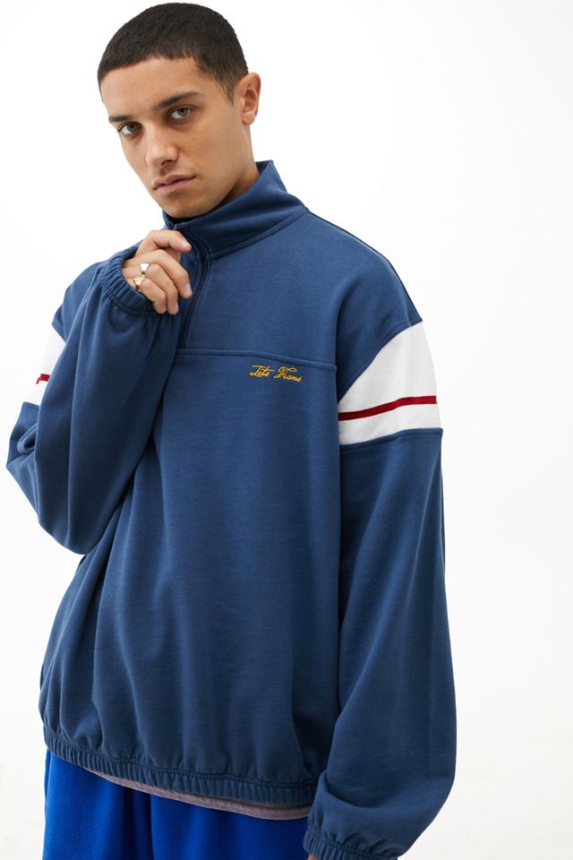 iets frans... Blue Mock Neck Pullover Sweatshirt | Urban Outfitters UK