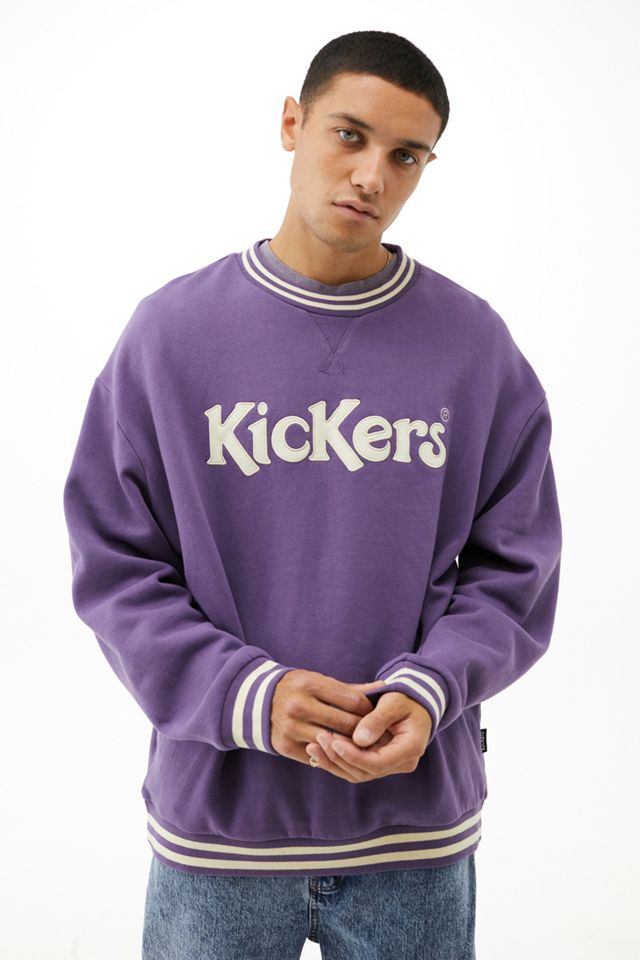 Kickers UO Exclusive Purple Ribbed Logo Sweatshirt | Urban Outfitters UK