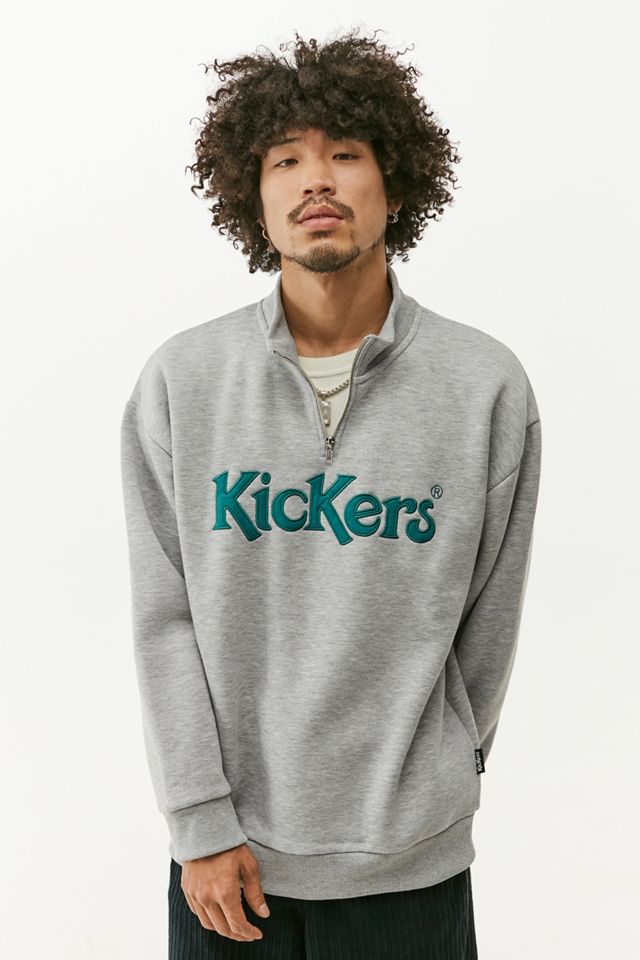 Kickers Grey Quarter-Zip Logo Jumper | Urban Outfitters UK