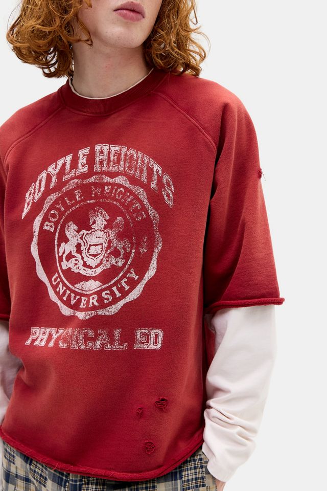 Camiseta Roja de Doble Capa Estilo Varsity BDG | Urban Outfitters ES