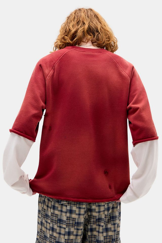 Camiseta Roja de Doble Capa Estilo Varsity BDG | Urban Outfitters ES