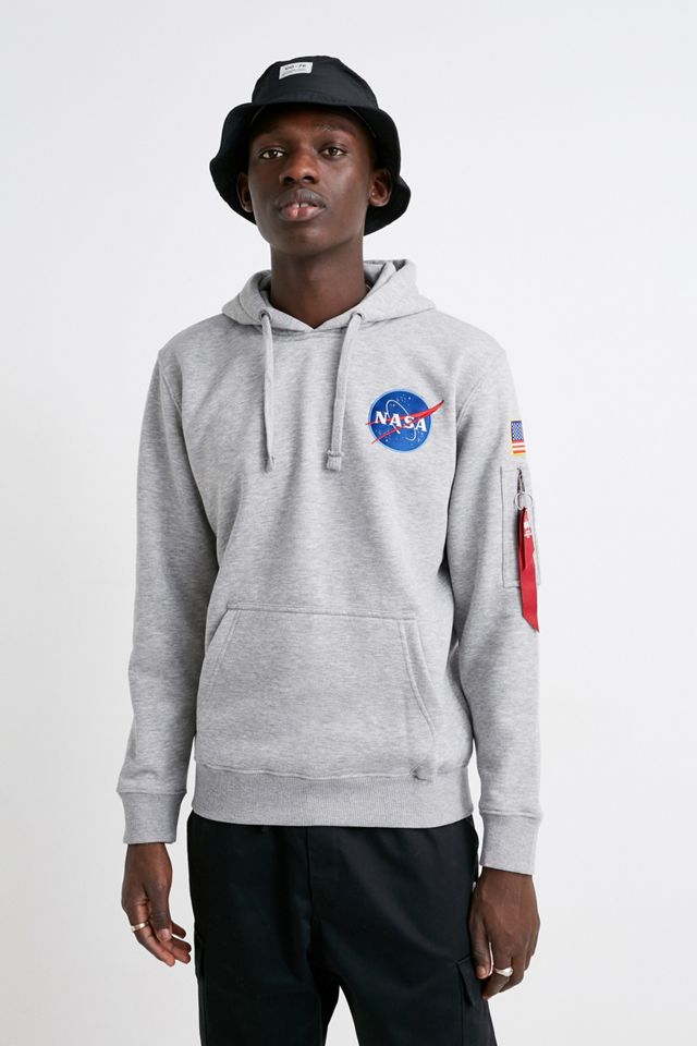 Alpha Industries Space Shuttle Grey Hoodie | Urban Outfitters UK