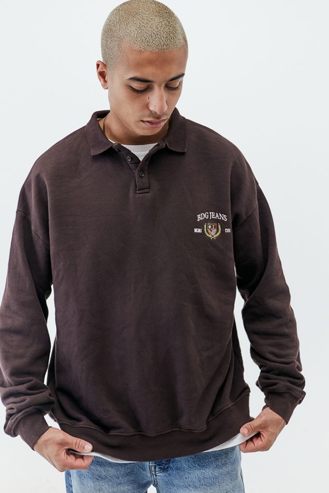 BDG Brown Crest Rugby Polo Shirt | Urban Outfitters UK