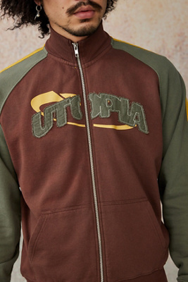 UO Brown Utopia Track Top | Urban Outfitters UK