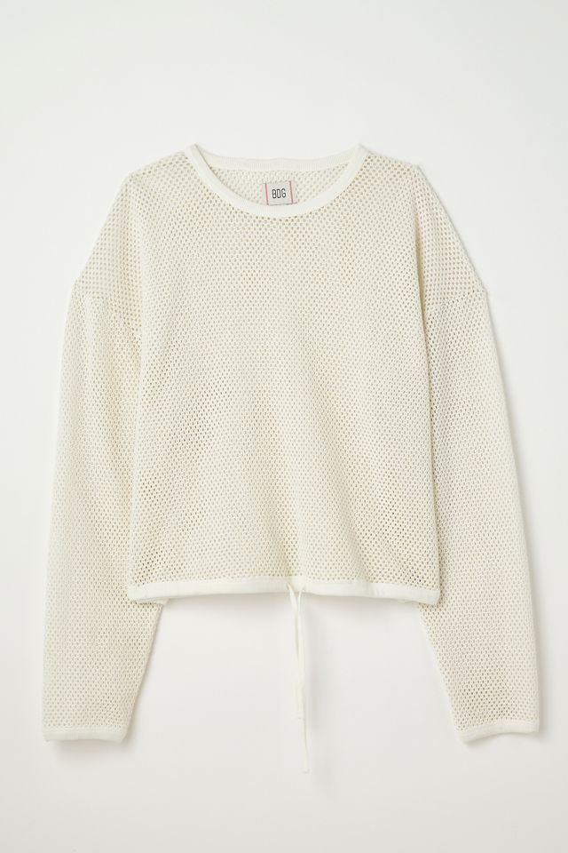 BDG Cream Ferris Mesh Crew Neck Jumper | Urban Outfitters UK