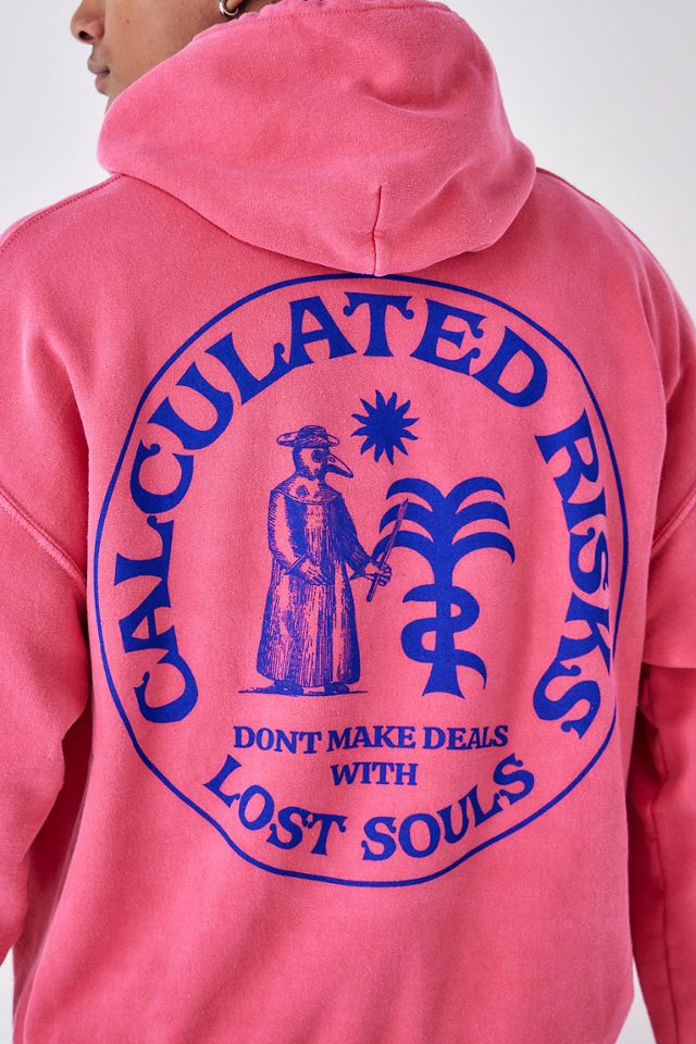 UO Pink Calculated Risks Hoodie | Urban Outfitters UK