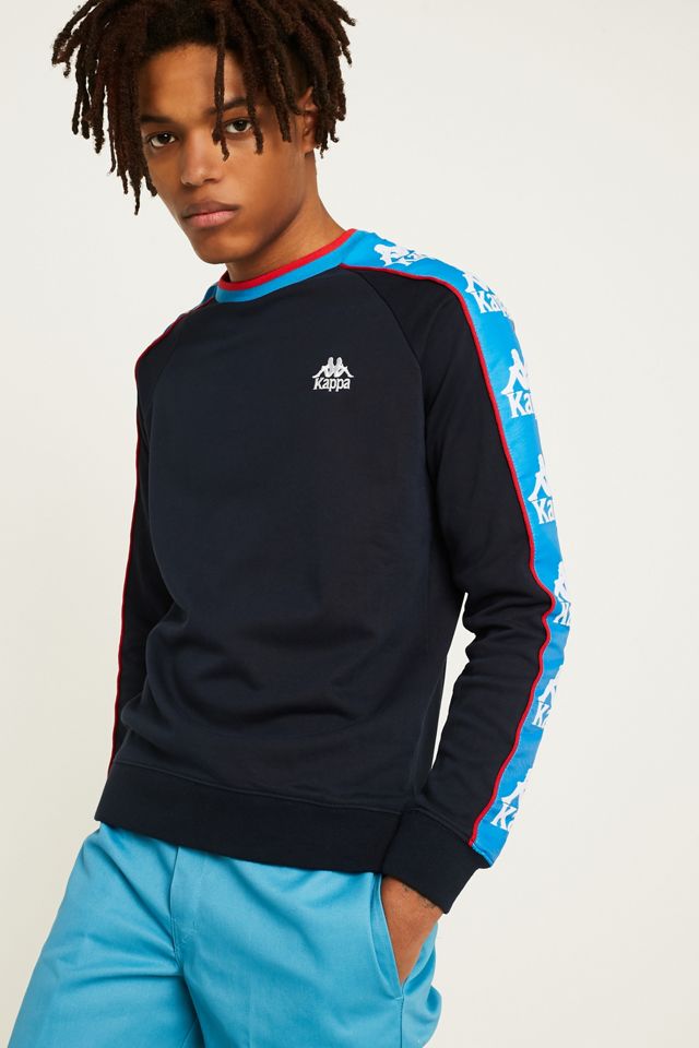 Kappa Large Logo Navy Crew Neck Sweatshirt | Urban Outfitters UK