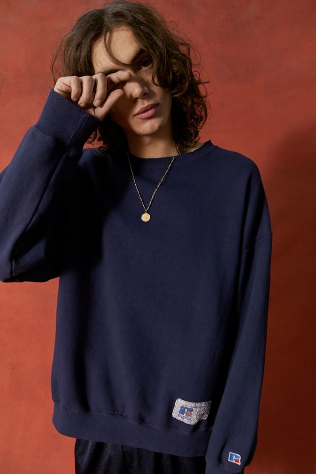 Russel Athletic UO Exclusive Navy Jamar Crew Neck Sweatshirt | Urban ...