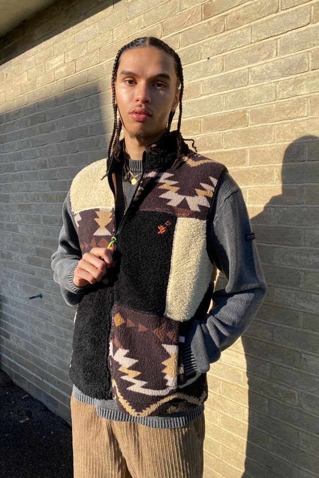 UO Nomad Patchwork Fleece Gilet | Urban Outfitters UK