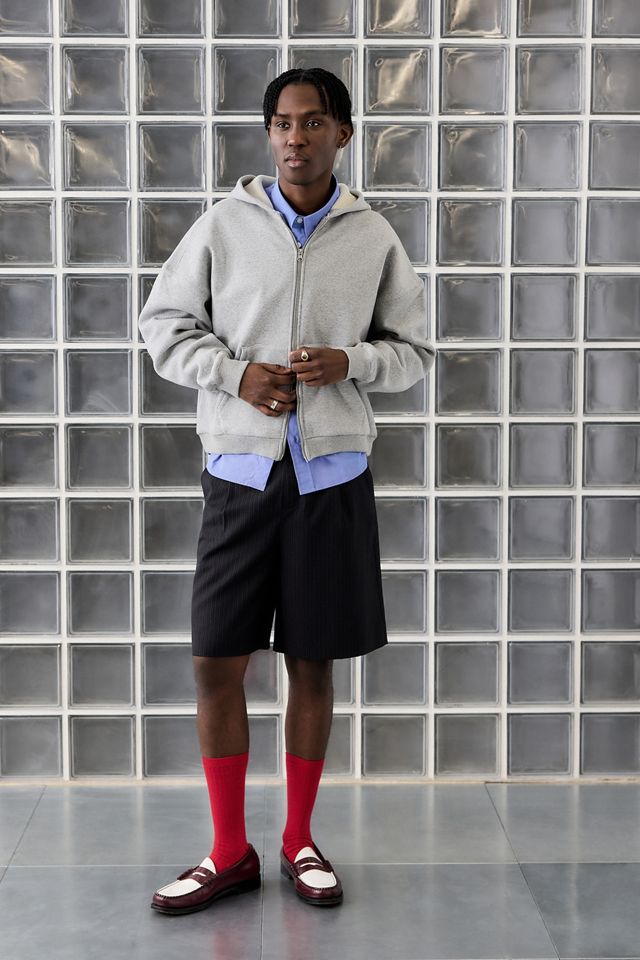 Loom Grey Borg Lined Zip-Up Hoodie | Urban Outfitters UK