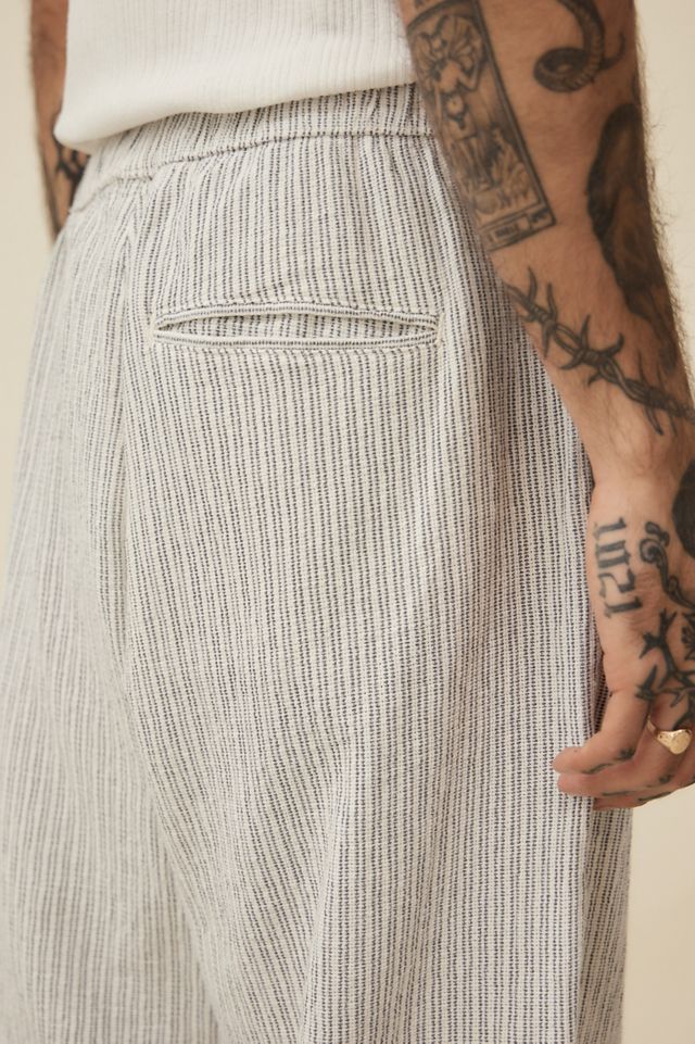 Loom Ecru Ticking Stripe Flood Pants | Urban Outfitters UK