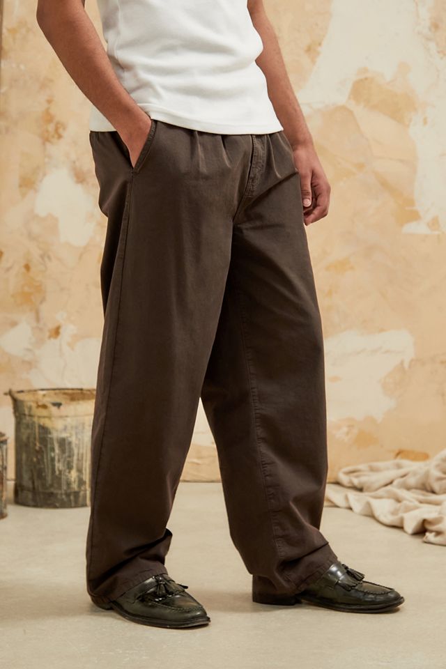 Loom Brown Seth Poplin Trousers | Urban Outfitters UK