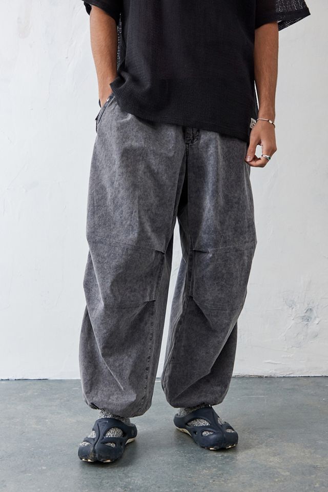 BDG Black Acid Wash Baggy Tech Pants | Urban Outfitters UK