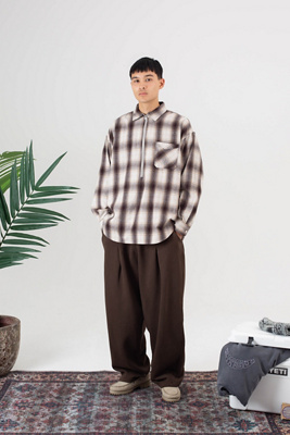 Temp Collective Brown Pleated Pants | Urban Outfitters UK