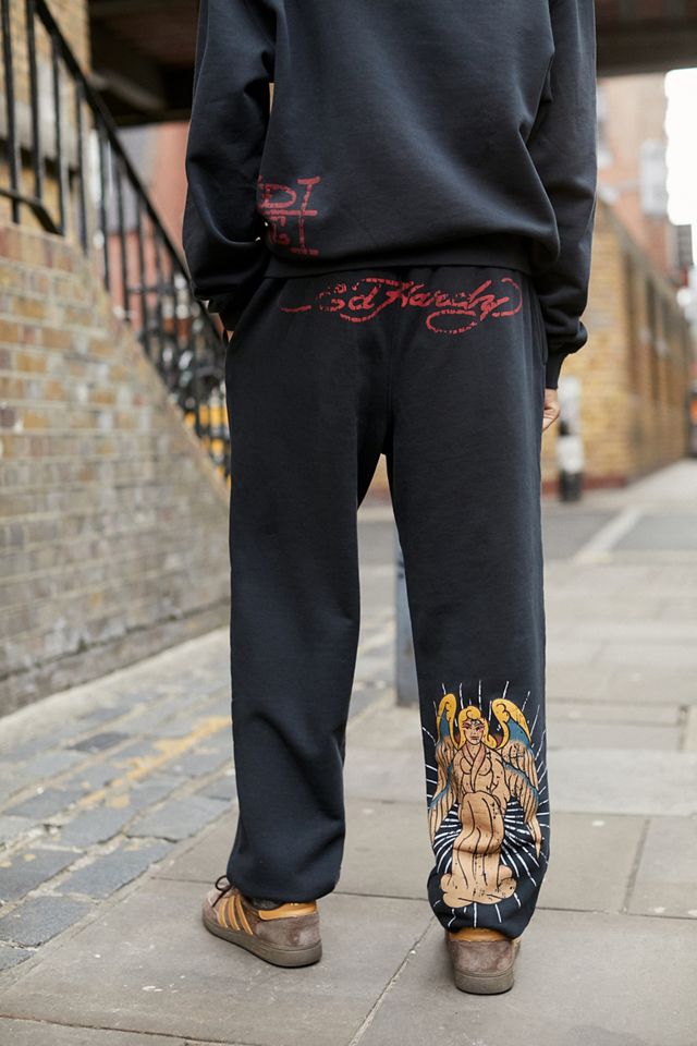 Ed Hardy UO Exclusive Black Golden Angel Joggers | Urban Outfitters UK