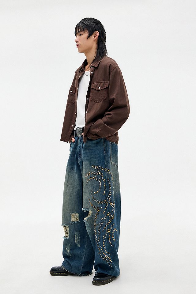 Jaded London Tattoo Stud XL Colossus Jeans | Urban Outfitters UK Jaded London Tattoo Stud XL Colossus Jeans | Urban Outfitters UK