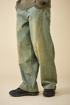 BDG Neo Twist Seam Skate Yellow Tint Jeans | Urban Outfitters UK