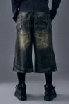 Jaded London Black Creased Acid-Wash Jorts | Urban Outfitters UK