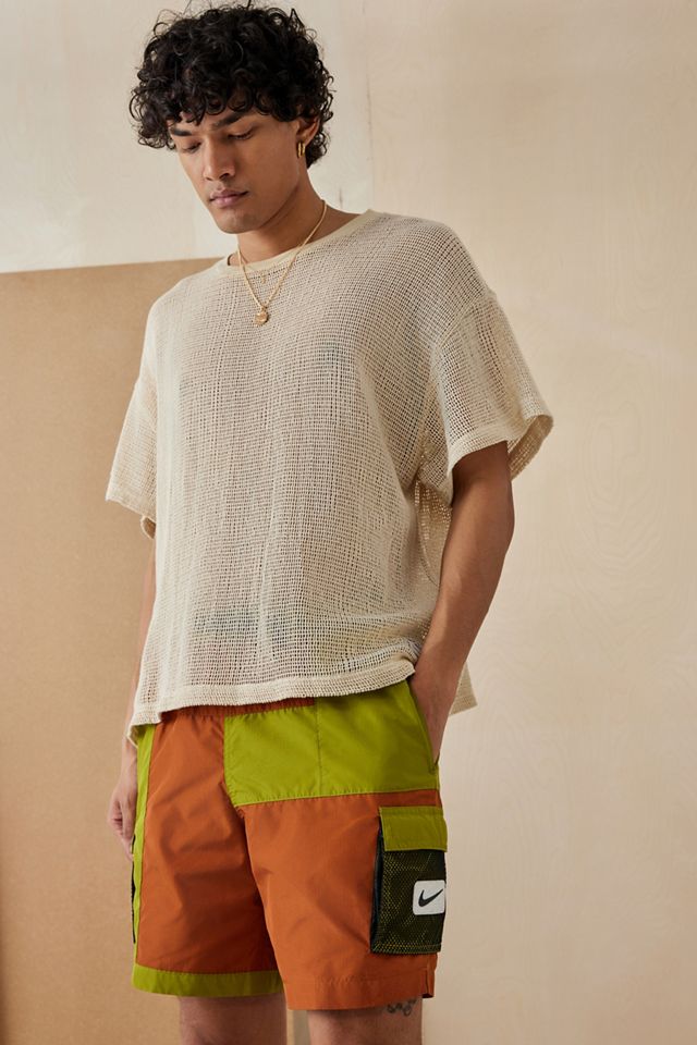 Nike Swim Patchwork Belted Swim Shorts | Urban Outfitters UK
