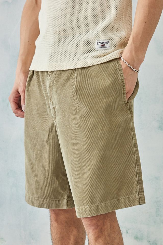 Loom Sand Corduroy Twin Pleat Shorts | Urban Outfitters UK