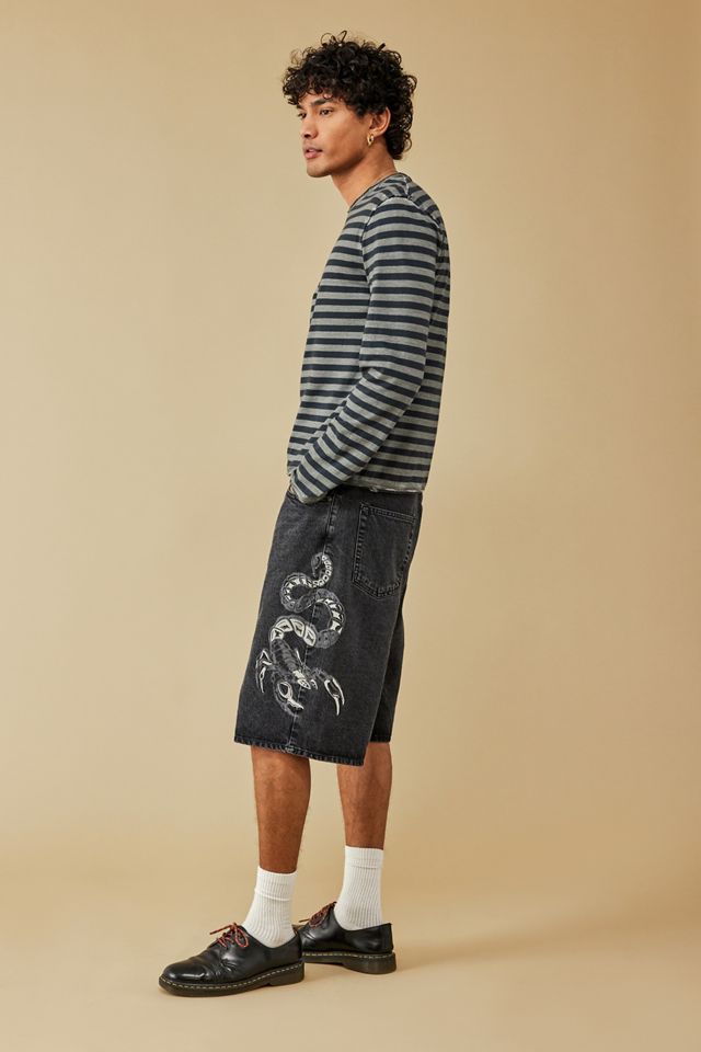BDG Jack Washed Black Denim Scorpion Denim Shorts | Urban Outfitters UK