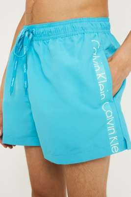 Calvin Klein Pantalones cortos de baño azules con cinta adhesiva ...