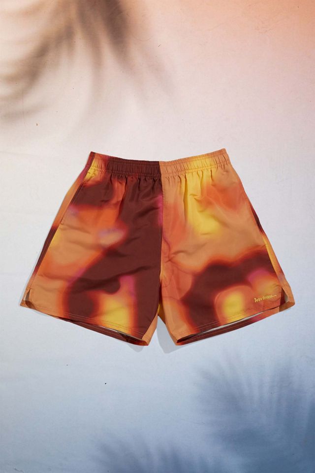 iets frans... Orange Oil Slick Swim Shorts | Urban Outfitters UK