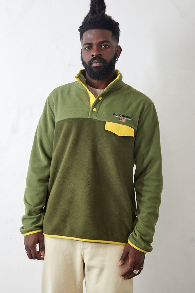 Polo Ralph Lauren Olive Fleece Pullover | Urban Outfitters UK