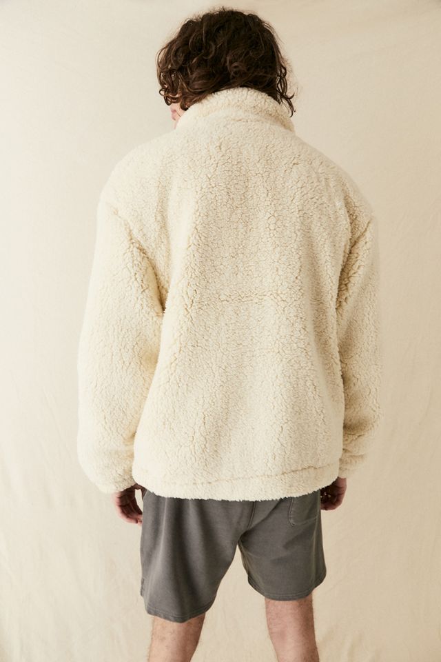 UO Ecru Sherpa Bomber Jacket | Urban Outfitters UK