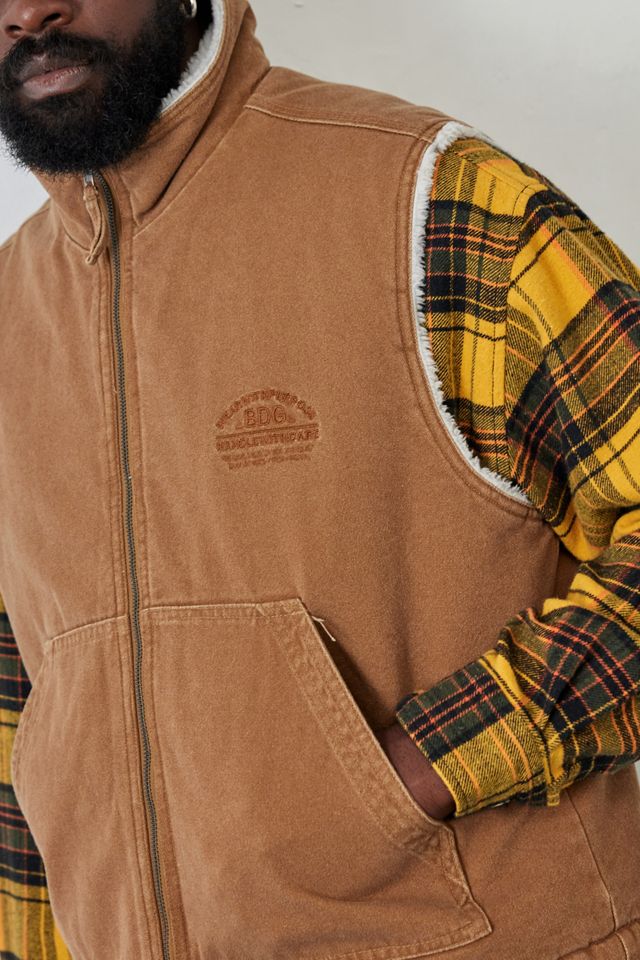 BDG - Gilet en toile brodée Camel | Urban Outfitters FR