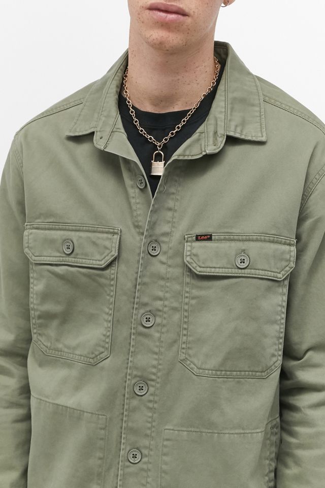 Lee Lichen Green Work Shirt Jacket | Urban Outfitters UK