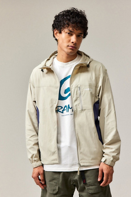 Gramicci Stone Grey Softshell Nylon Hooded Jacket | Urban Outfitters UK