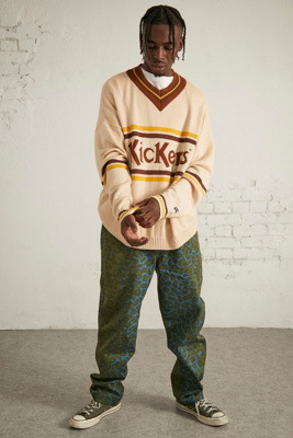 Kickers Panelled V-Neck Knitted Jumper | Urban Outfitters UK