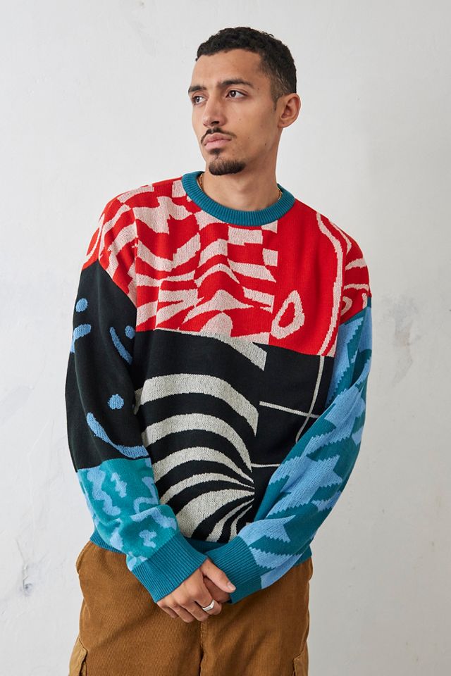 UO Patchwork Graphic Crew Jumper | Urban Outfitters UK