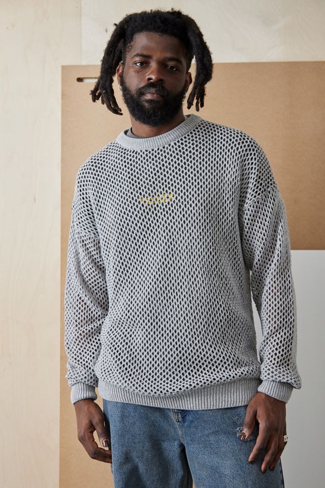 BDG Grey Long Sleeve Mesh Jumper | Urban Outfitters UK