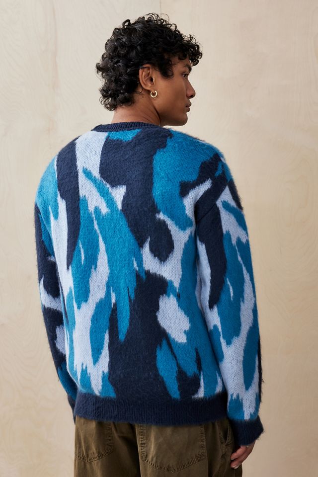 UO Teal Camouflage Jumper | Urban Outfitters UK