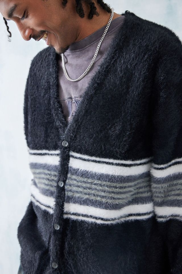 BDG Black Stripe Eyelash Knit Cardigan | Urban Outfitters UK