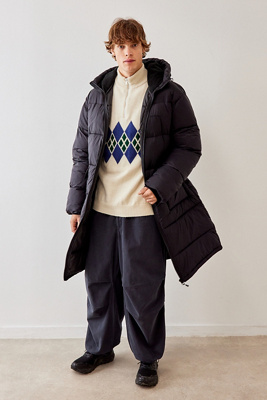 iets frans... Black Longline Thermore® Puffer Coat | Urban Outfitters UK