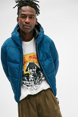 Ayker Teal Square Puffer Jacket | Urban Outfitters UK