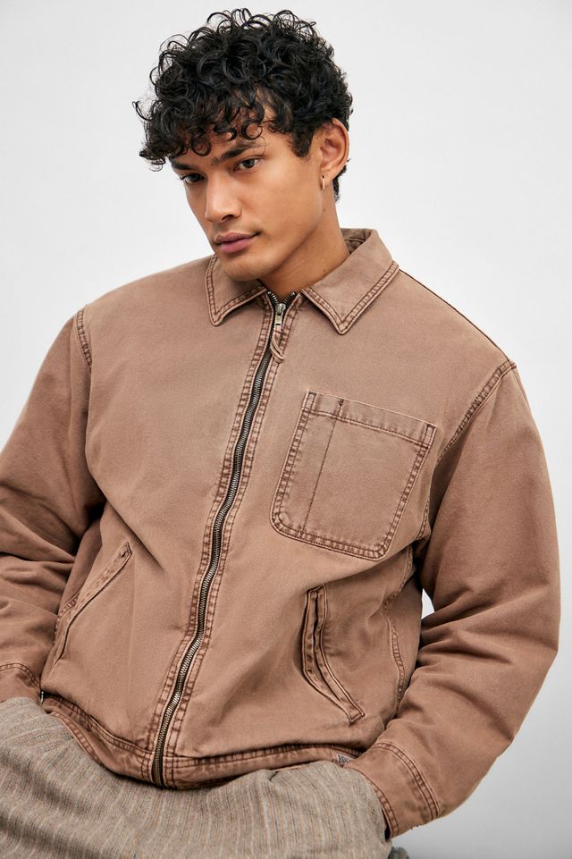BDG BDG Alba Brown Zip-Through Worker Jacket Alba | Urban Outfitters UK