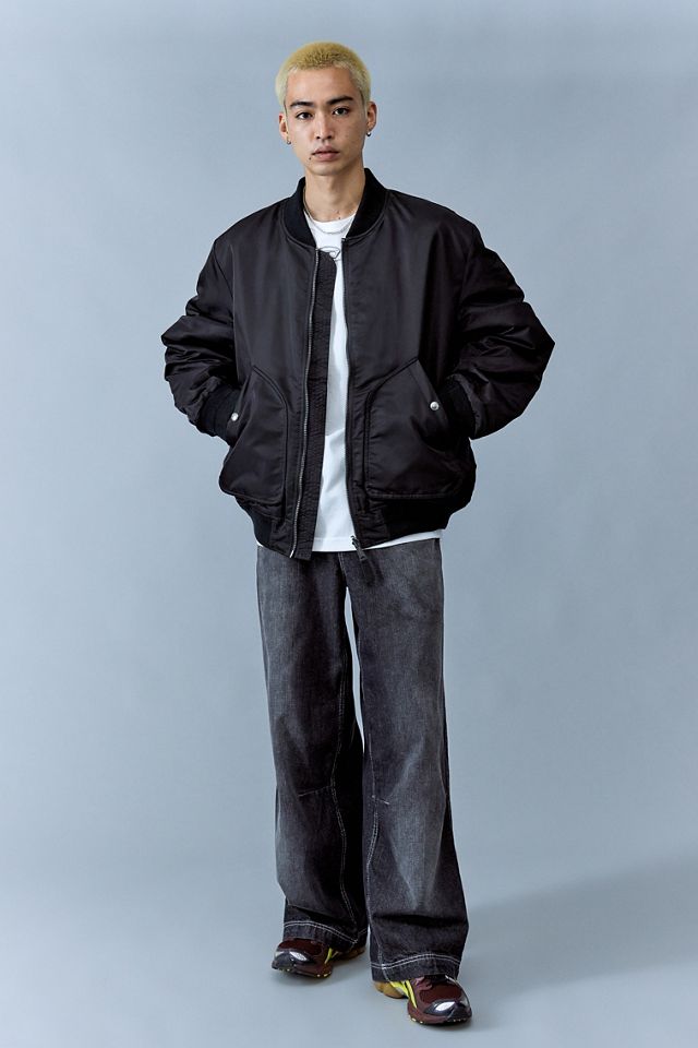 Diesel J-Mattan Black Reversible Bomber Jacket | Urban Outfitters UK