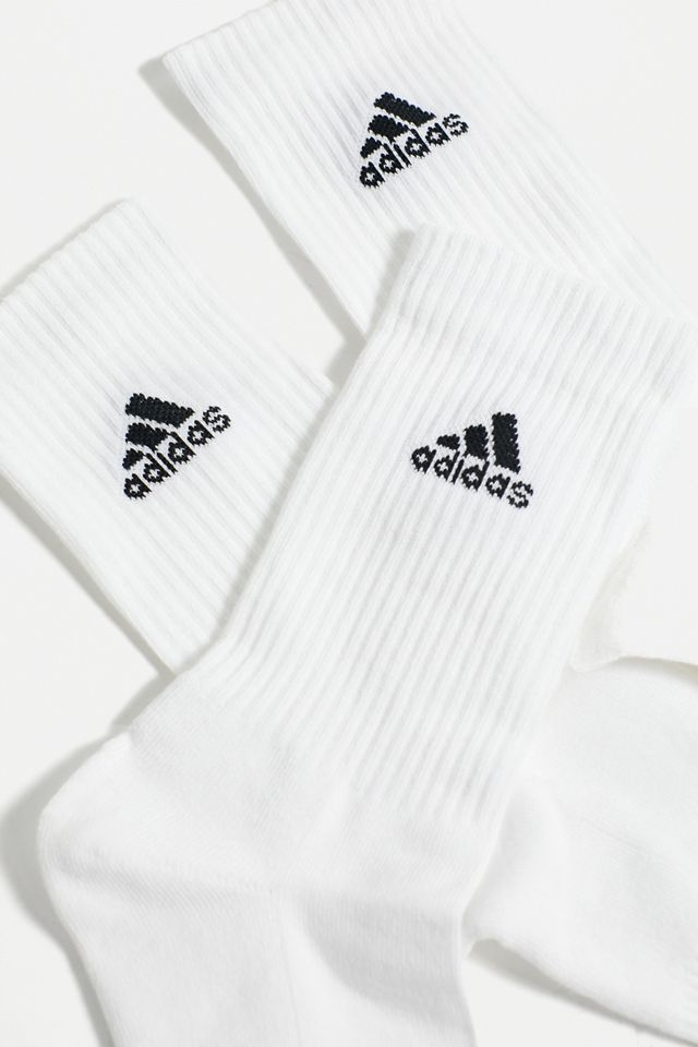 adidas White Sports Crew Socks 3-Pack | Urban Outfitters UK